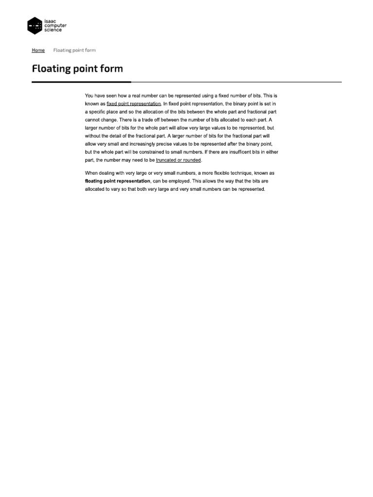 Floating Point Representation Pdf