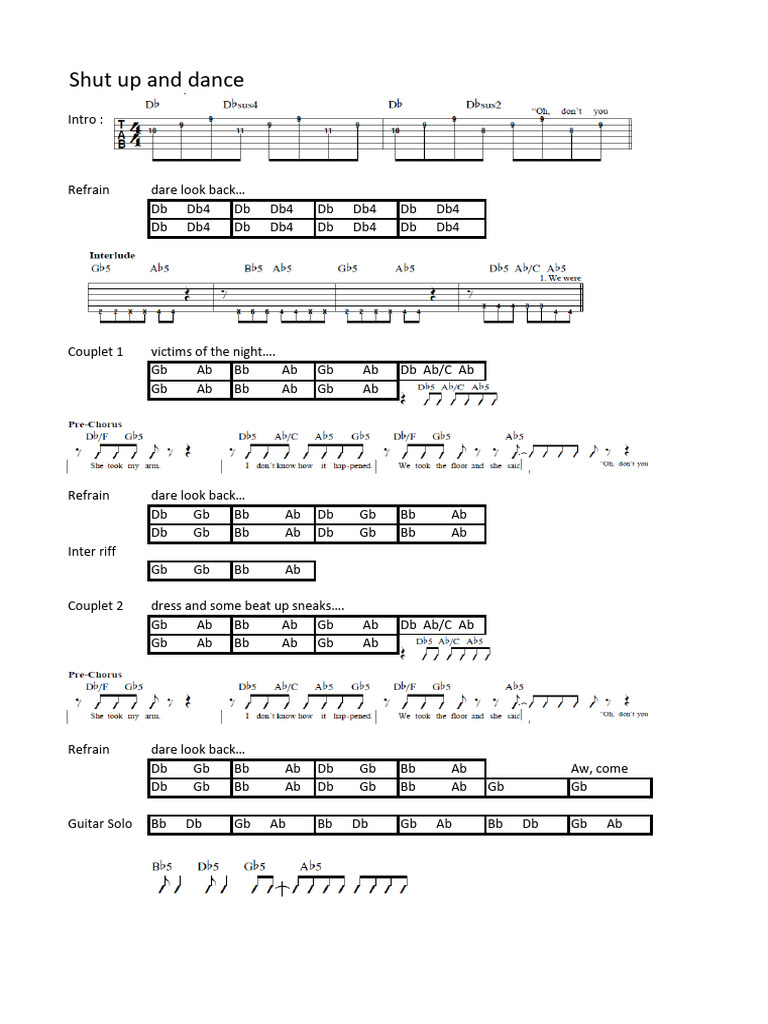 Shut Up and Dance Lyrics | PDF | Language Arts & Discipline