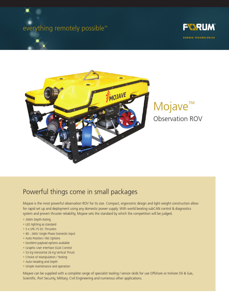 ROV Mojave | PDF | Manufactured Goods | Equipment