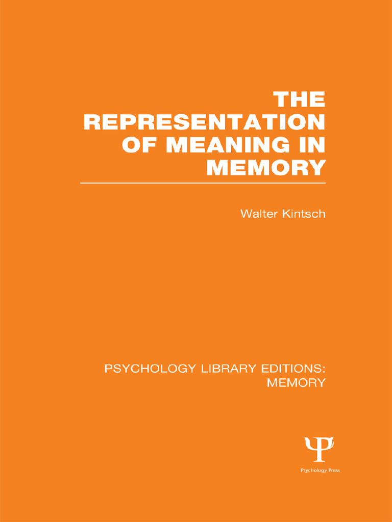 Kintsch - The Representation of Meaning in Memory | PDF | Theory | Concept