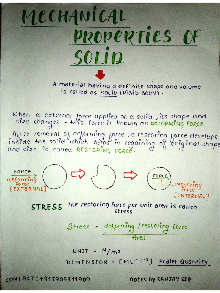 Mechanical Properties of Solid | PDF
