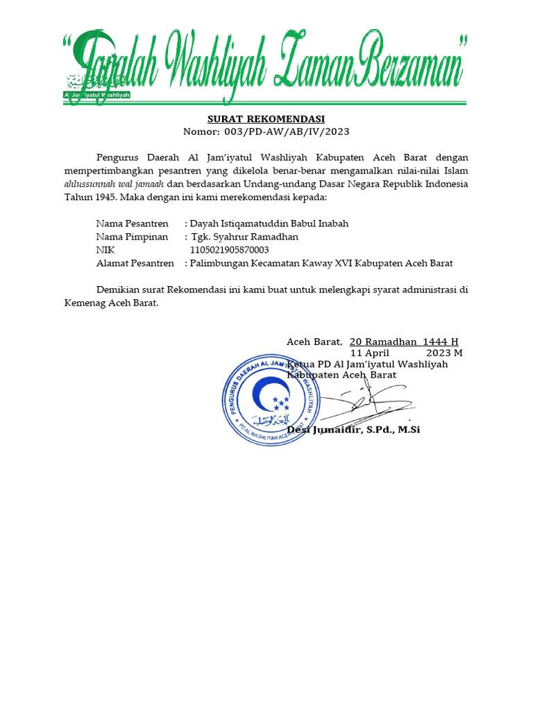 Rekomendasi Pesantren Aceh Barat | PDF | Agama & Spiritualitas