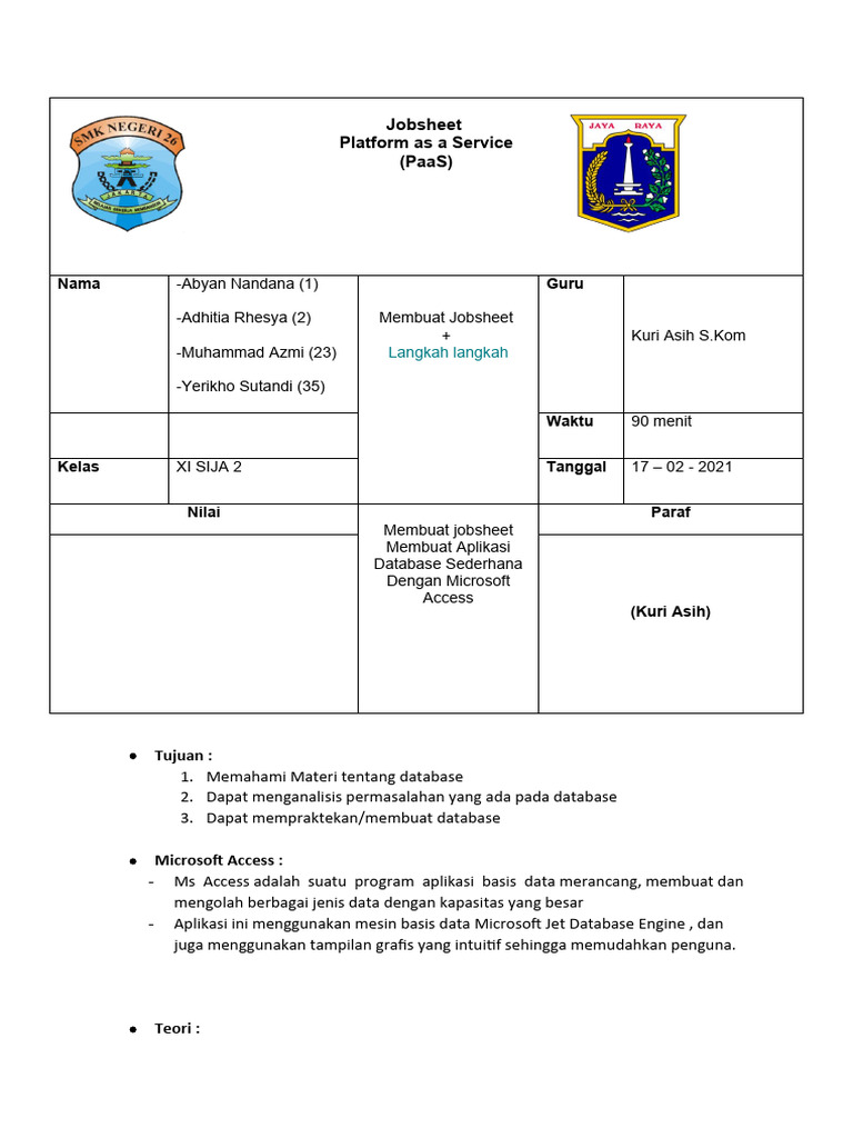Jobsheet Kelompok 7 | PDF
