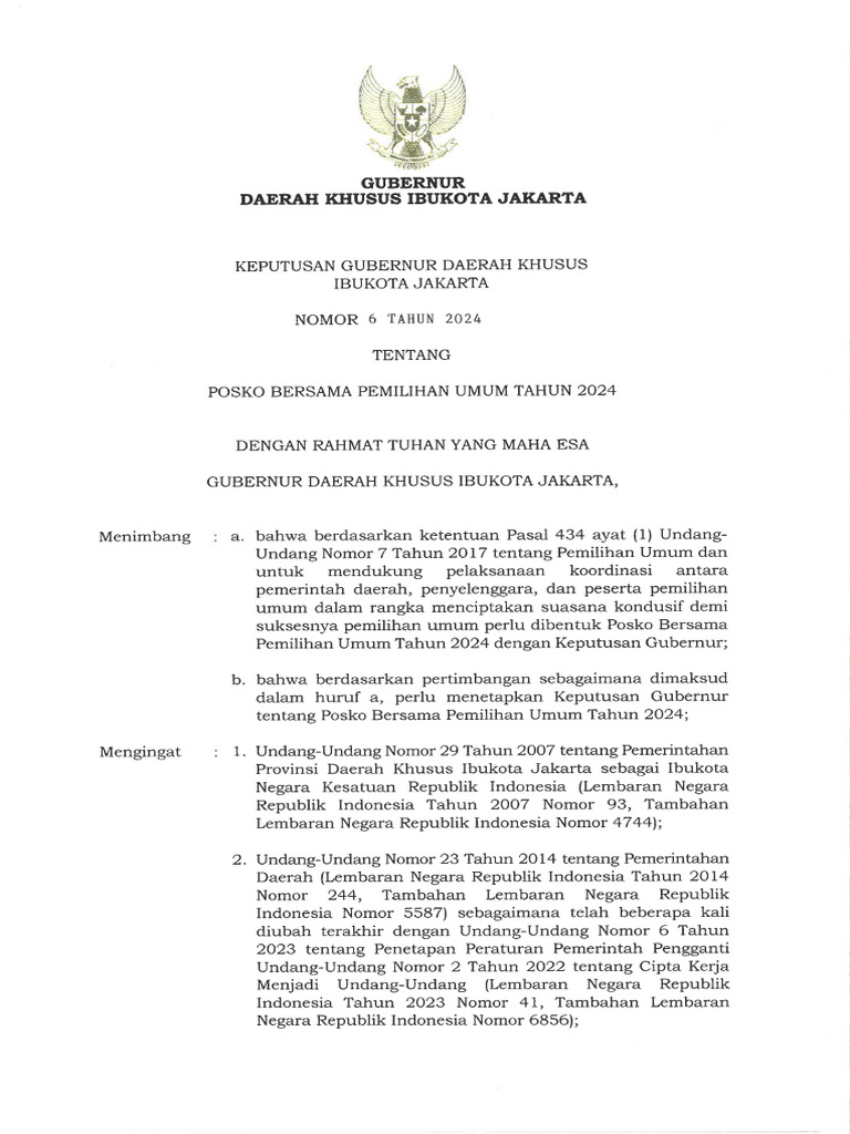 SK GUB Posko 2024 - 240102 - 143722 | PDF