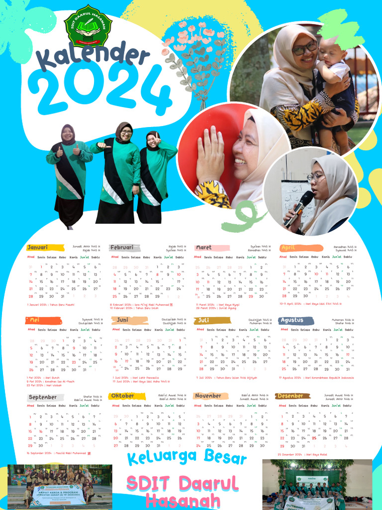 Biru Putih Ceria Maksimalis Kalender Dinding 2024 Kolase Foto Keluarga ...