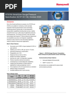 Datasheet For Differential Pressure Transmitter - Std725: Sheet 01 of ...