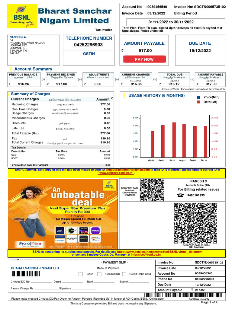 InternetBill&Invoice Dec2022 | PDF