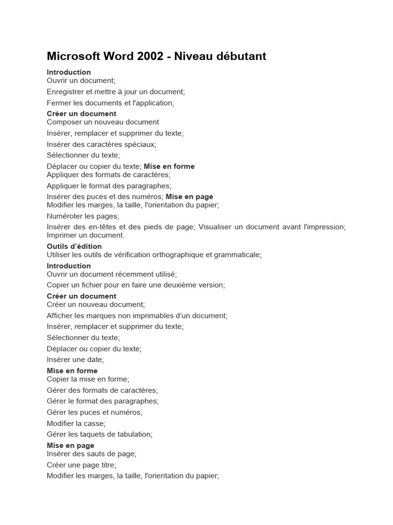 Microsoft Word 2002 | PDF | Évolution de carrière