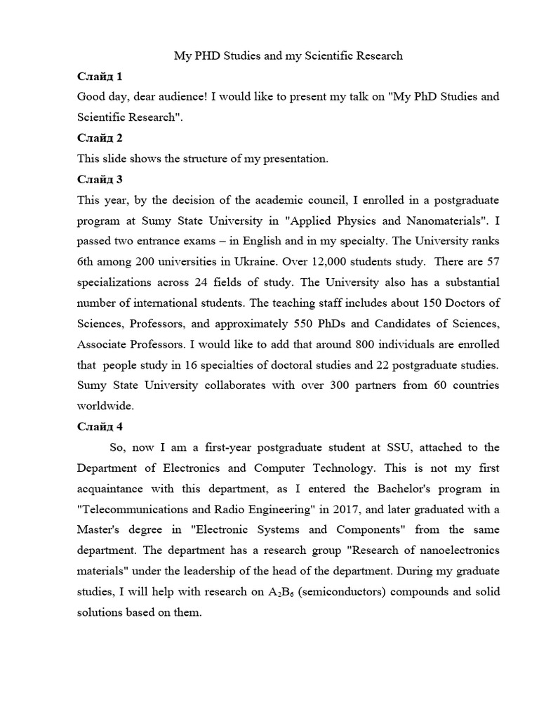 My PHD Studies and My Scientific Research | PDF | Thin Film | Doctor Of ...