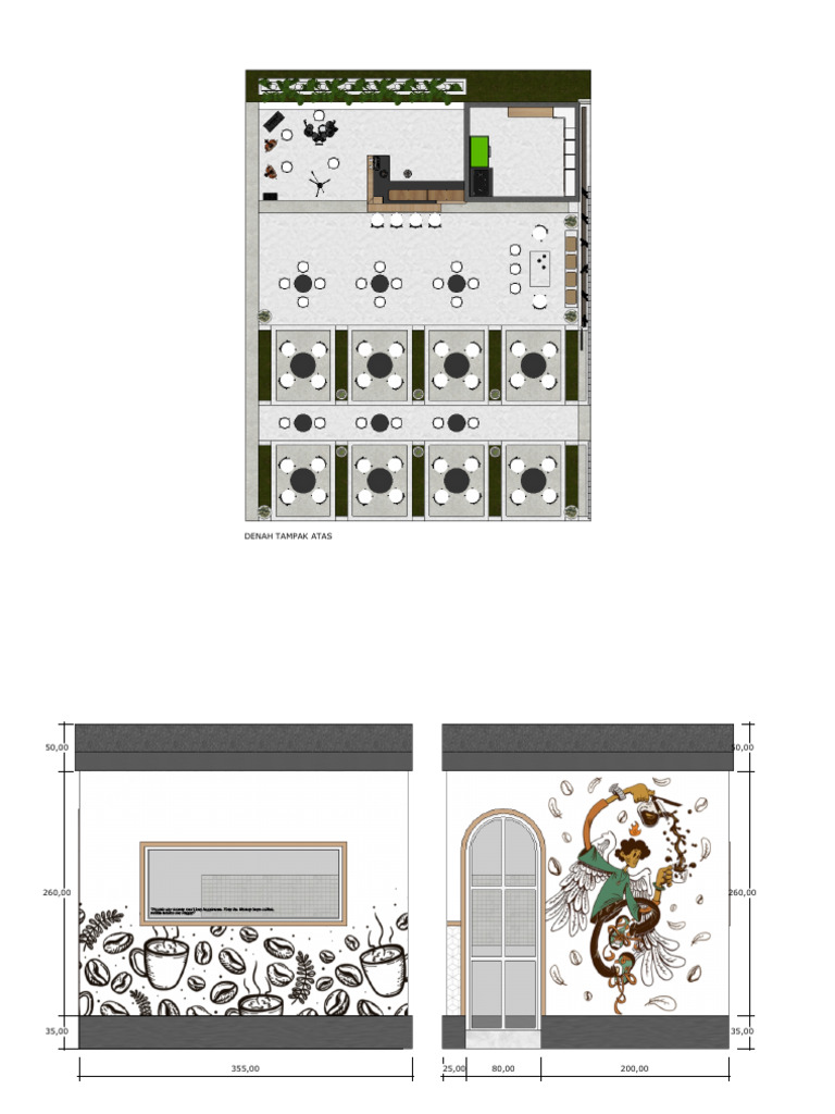 Layout Denah Coffee Shop | PDF