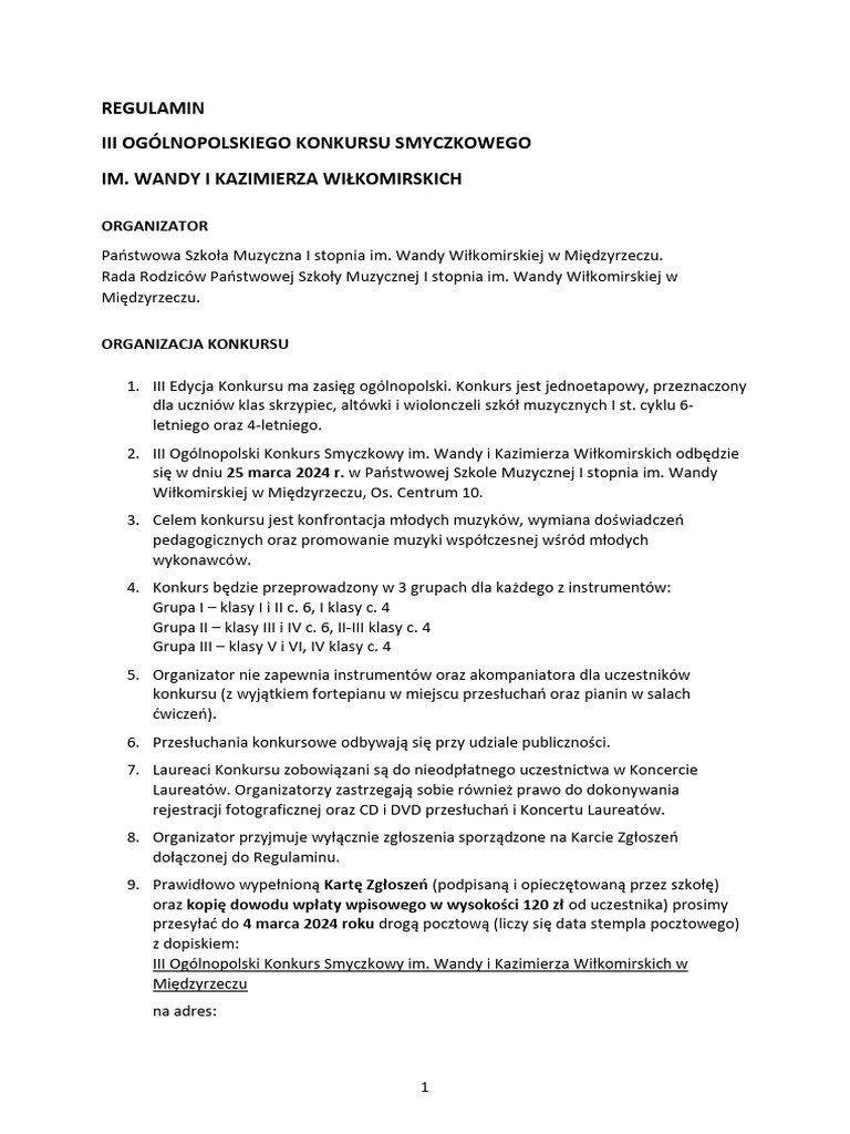 Regulamin 3 Oks | PDF