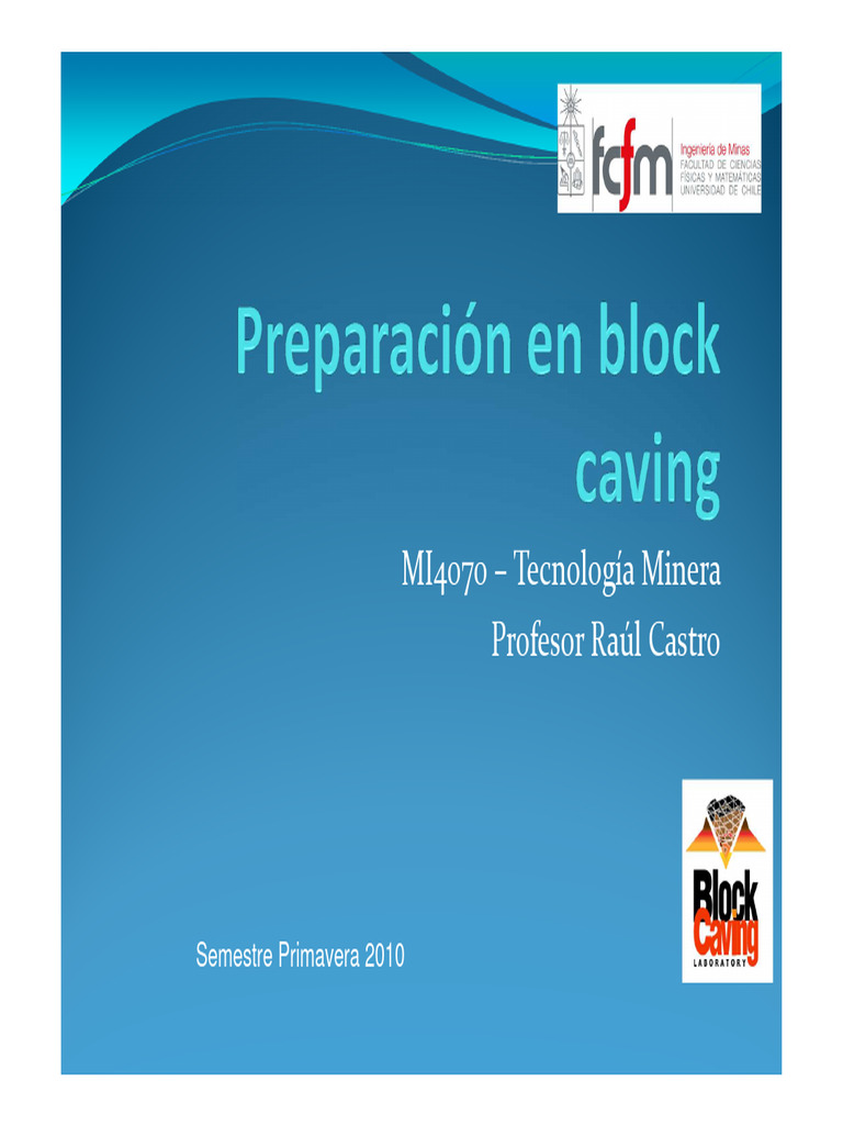 Clase 04 Diseno de La Base de Caserones Block Caving | PDF