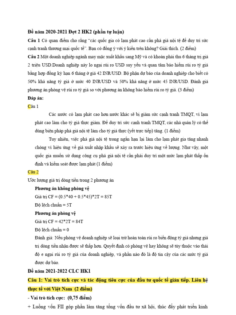Tự luận TCQT | PDF