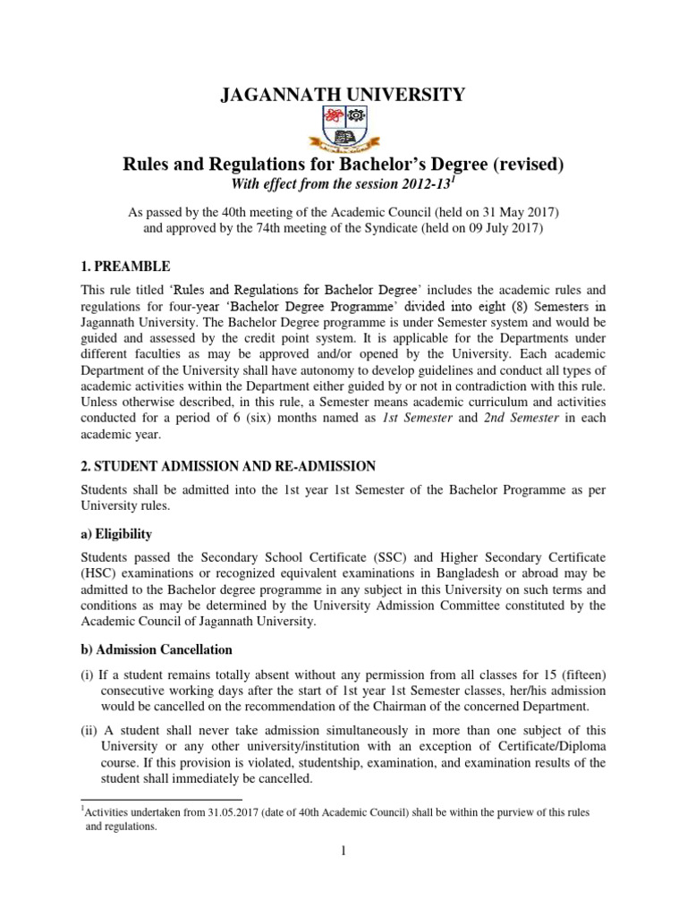 Rules | PDF | Academic Degree | Academic Term