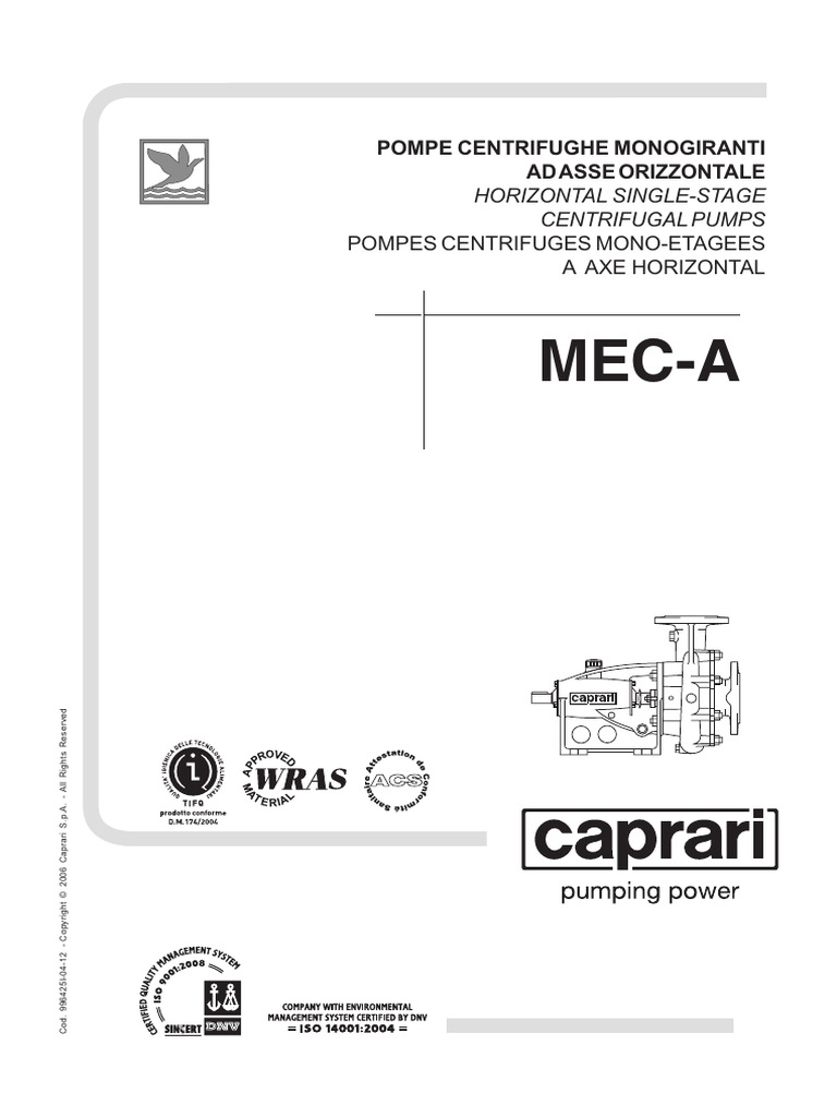 Caprari MEC A Technique | PDF