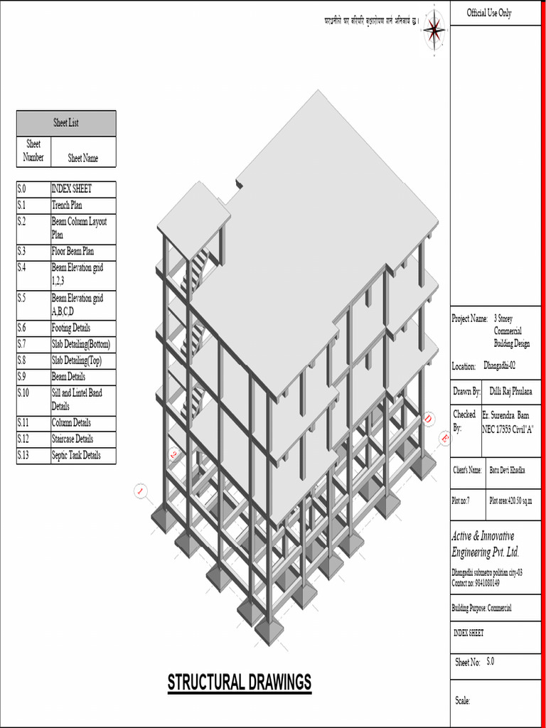 Batu Khadka Structure Drawings | PDF | Building Technology | Civil Engineering