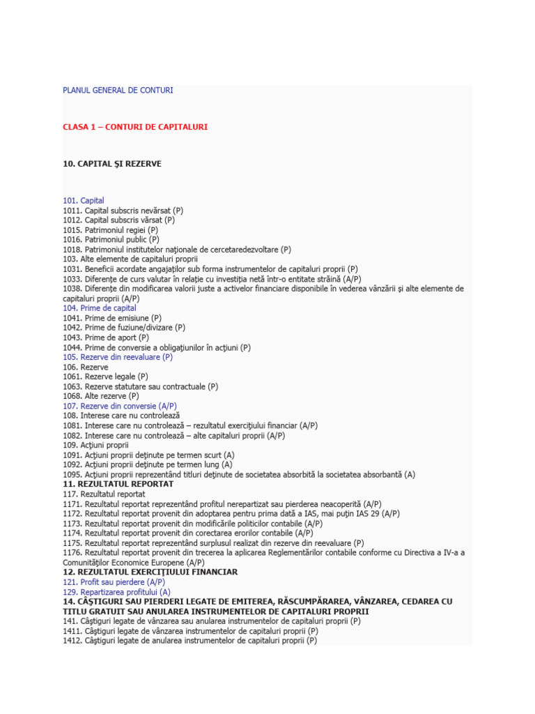 2023 Planul General de Conturi | PDF