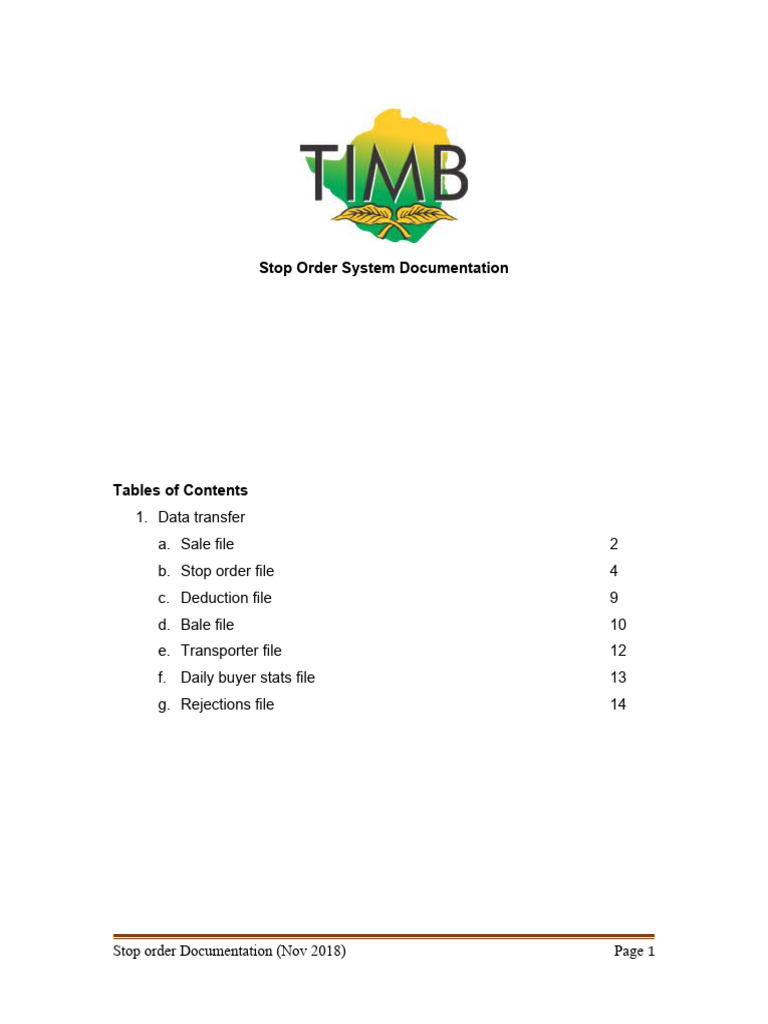 New Stop Order Documentation For EoD Files | PDF | Order (Exchange)