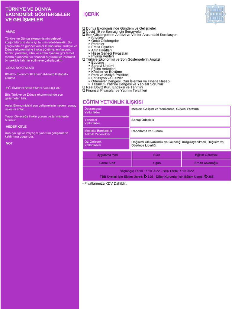 TBB Turkiye Ve Dunya Ekonomisi Gostergeler Ve Gelismeler | PDF