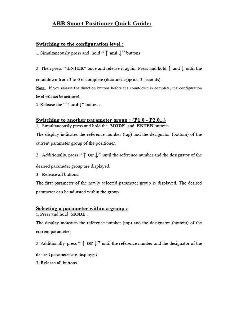 Abb Smart Positioner Quick Guide | PDF | Valve | Actuator