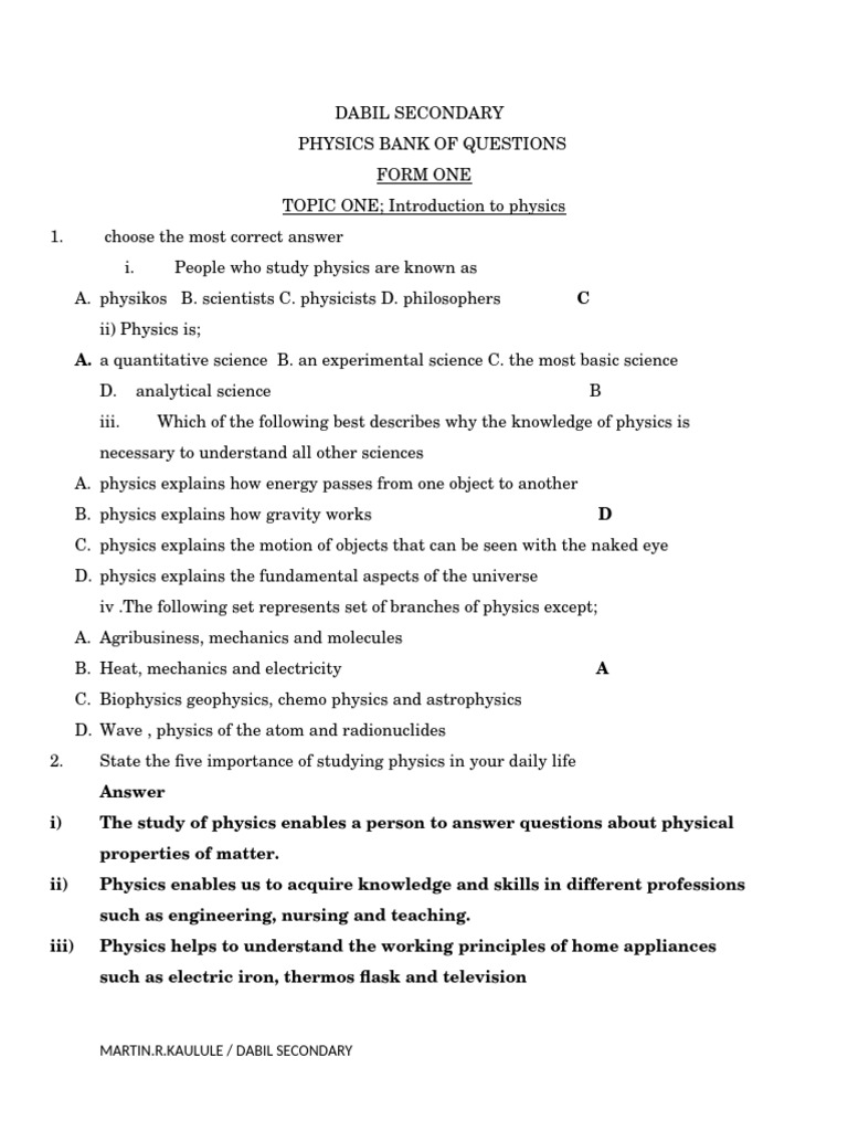 Martin Physics QNS | PDF