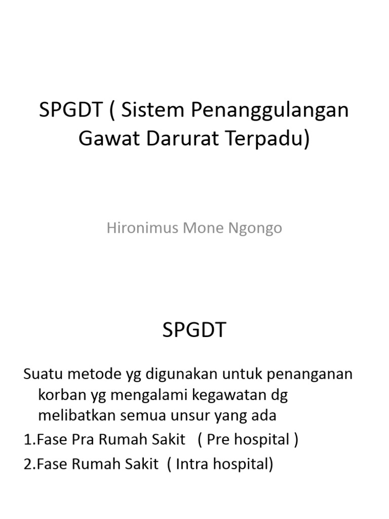 Panduan SPGDT untuk Petugas Medis | PDF