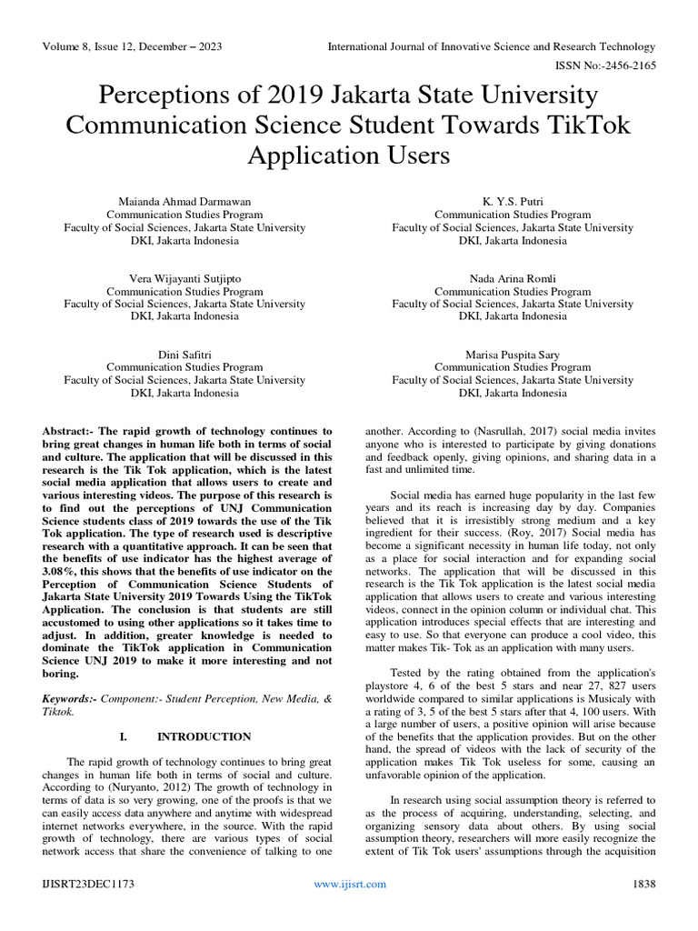 Perceptions of 2019 Jakarta State University Communication Science ...