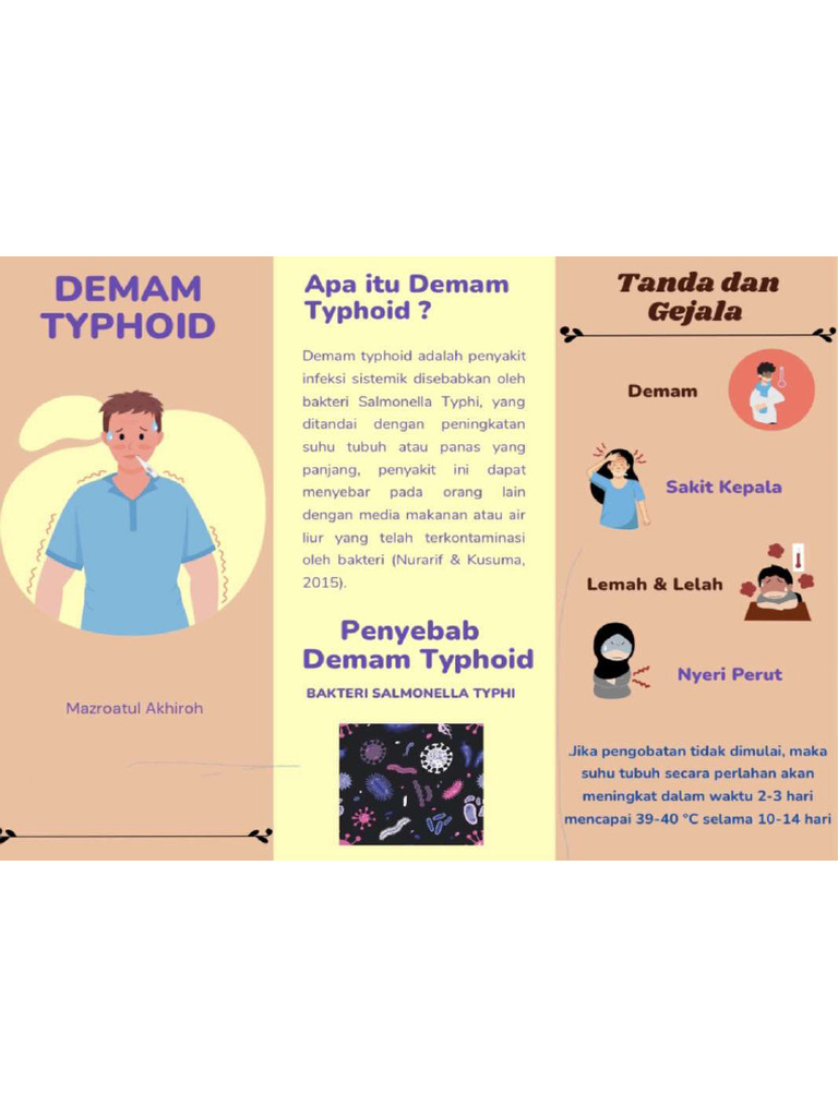 Leaflet Demam Thypoid Mazroatul | PDF