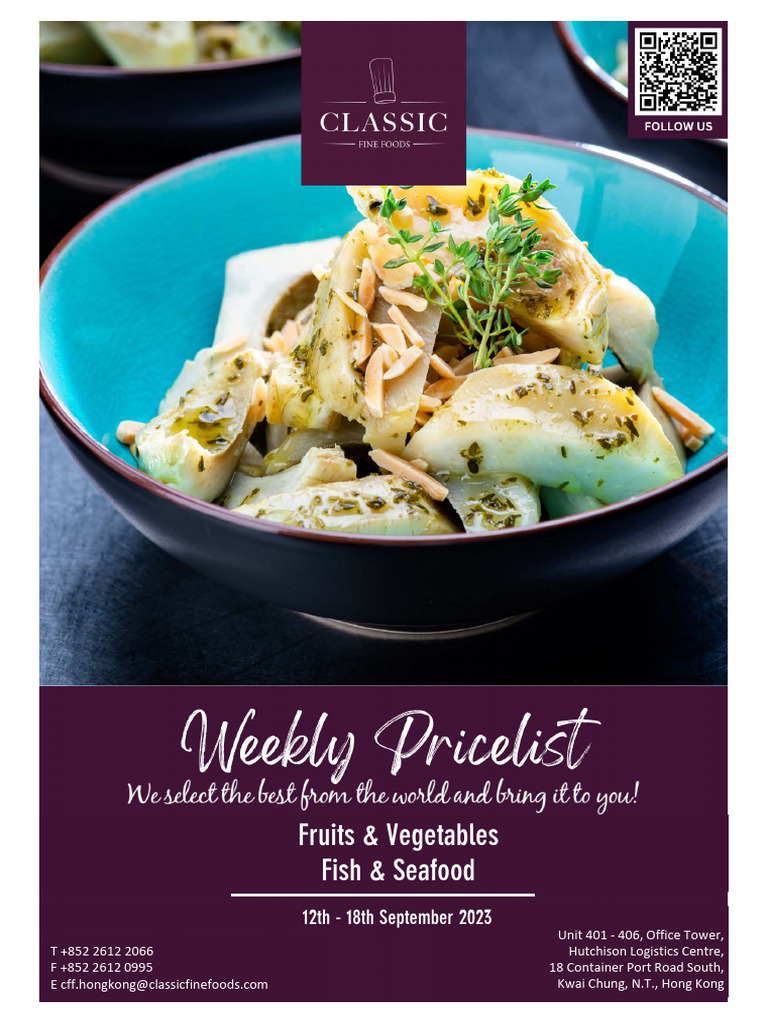 Food Services Weekly Price List 230911 | PDF