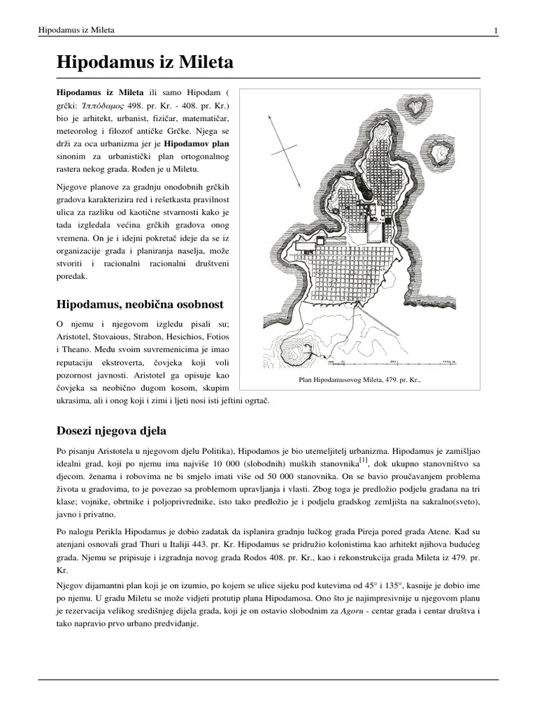 Hipodamus Iz Mileta | PDF