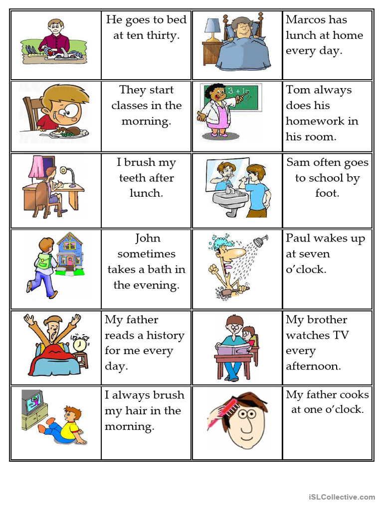 Daily Routine Domino | PDF