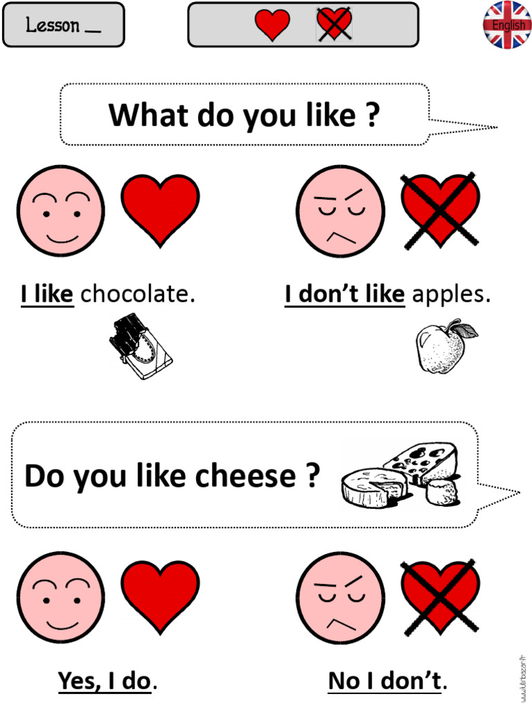 I Like I Dont Like - Leçon LB | PDF