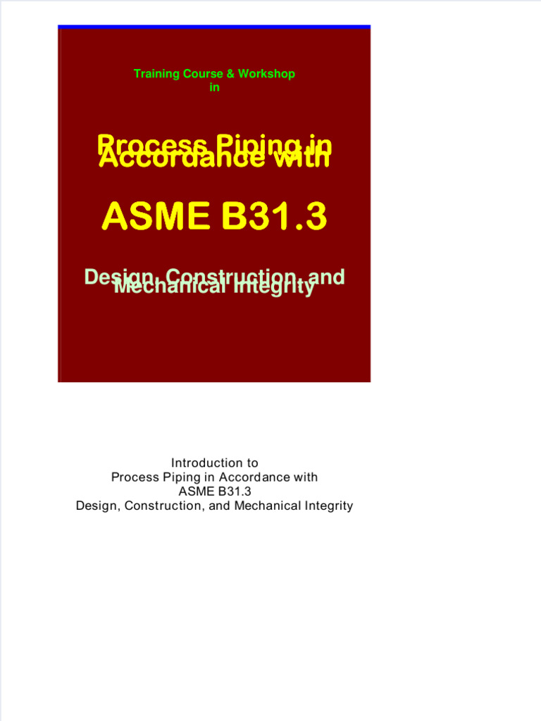 Tips - Asme b313 Training Seminar | PDF | Pipe (Fluid Conveyance) | Construction