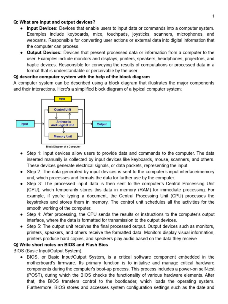 Computer Systems and Their Components | PDF