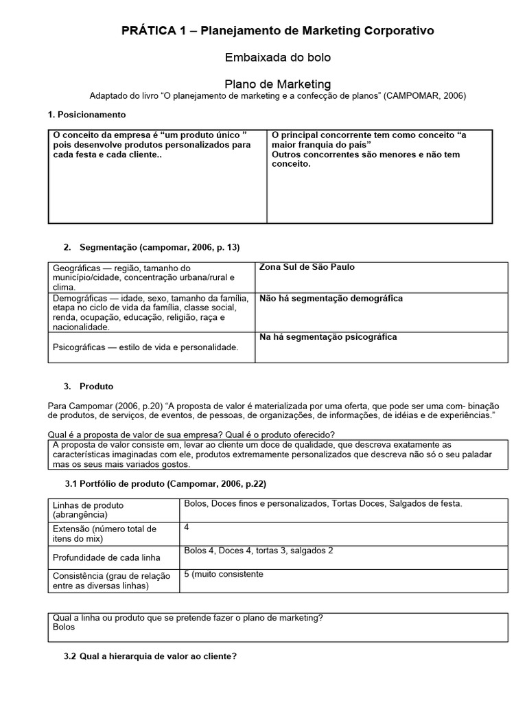 Pratica 1 MKT (Corrigida) | PDF