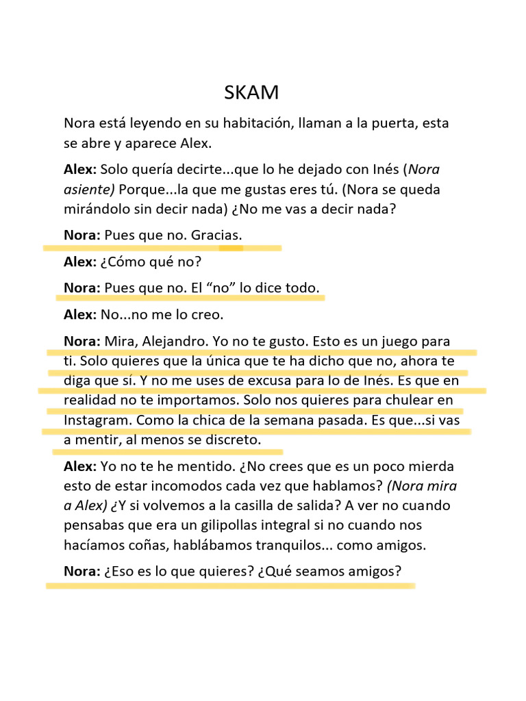 Nora y Alex Skam Guion3 | PDF