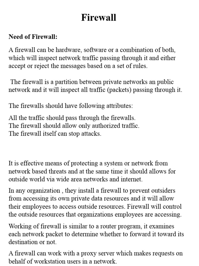 Chapter 4 Firewall | PDF