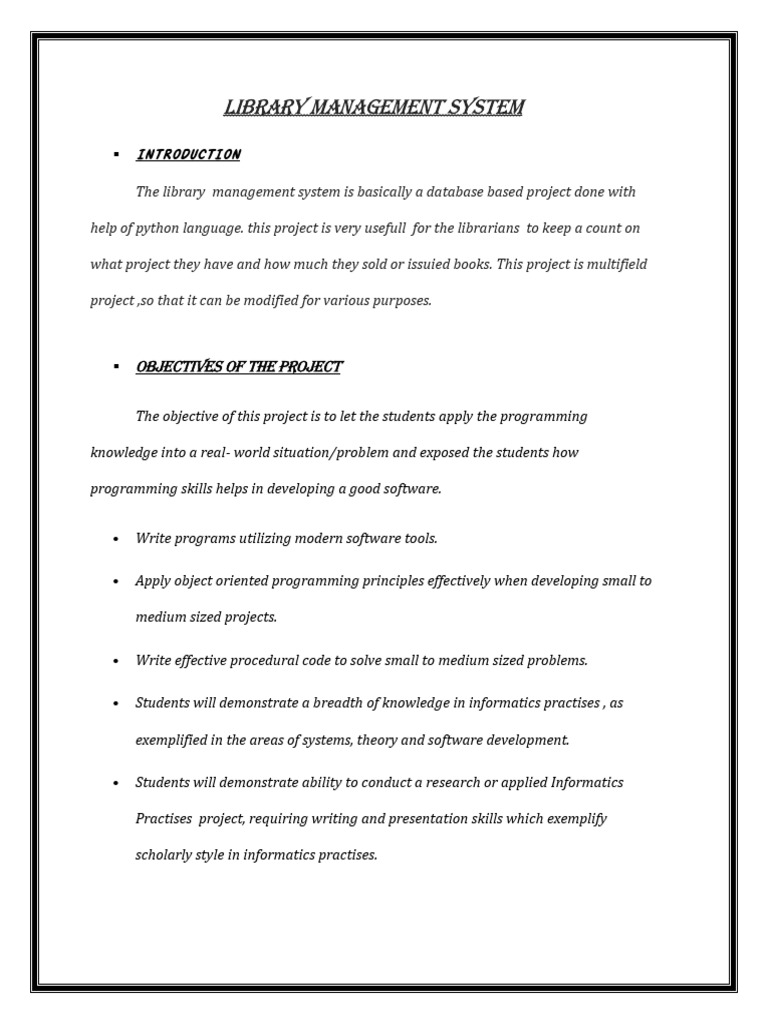 Library Management Project | Download Free PDF | Software | Library ...