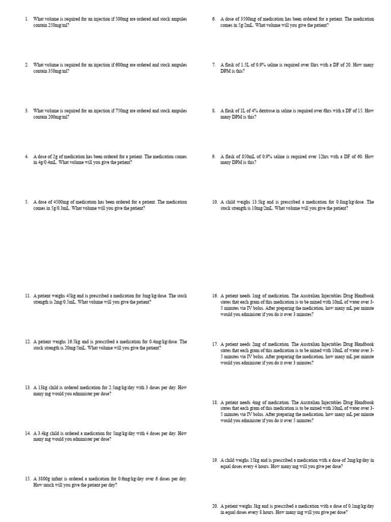 Pharma Medication Exercise | PDF