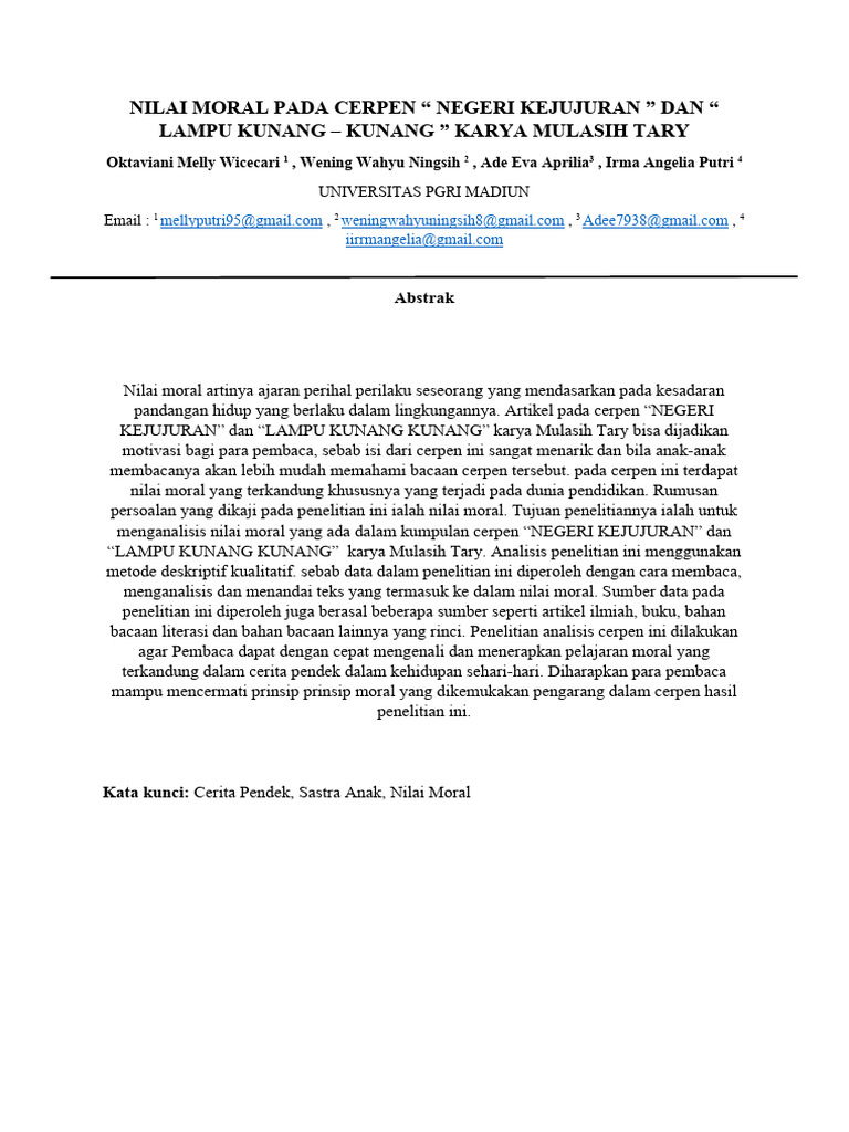 Artikel Cerpen dari Buku Kisah Dari Negeri Dongeng | PDF