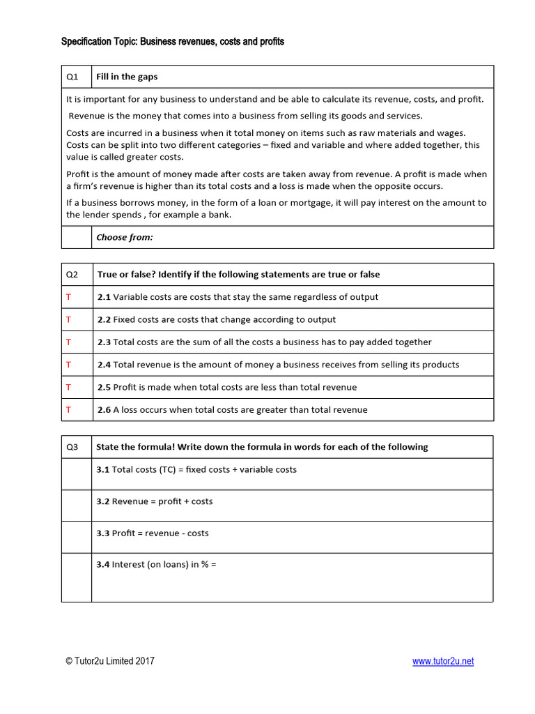 Business Studies Worksheet 29-11 Javier Mayor Ruiz | PDF