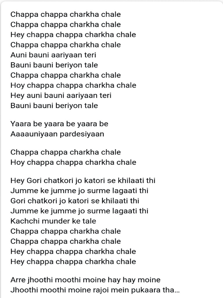 Chappa Chappa Charkha Chale | PDF