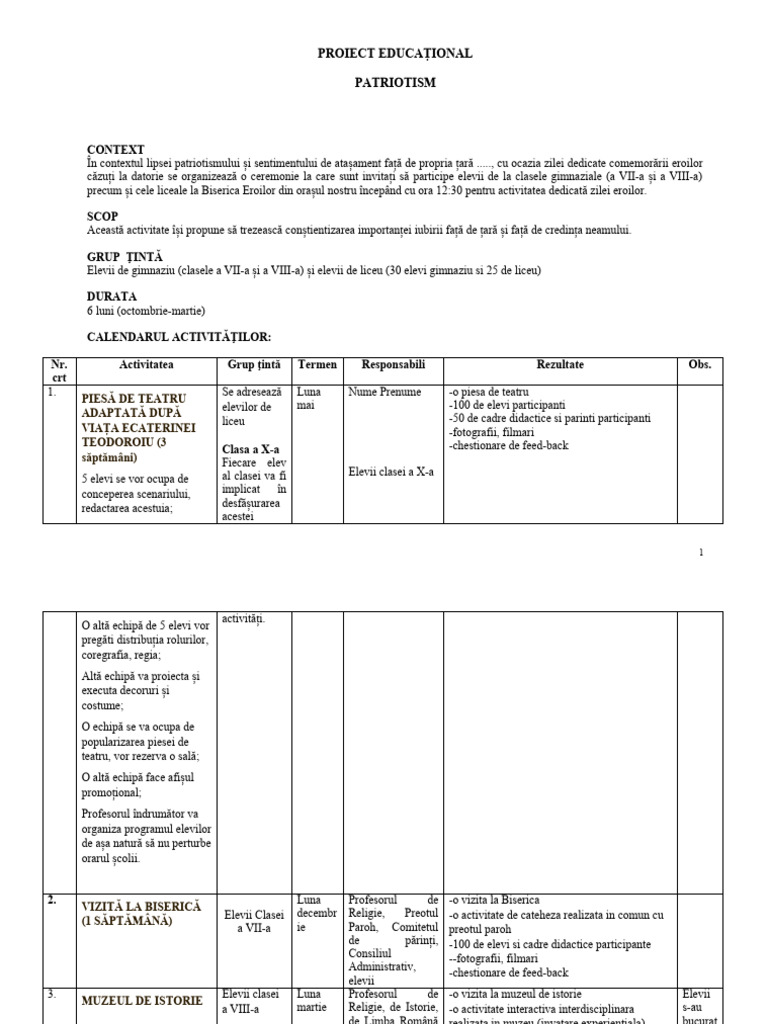 Structură Proiect - Model (1) - 2 | PDF