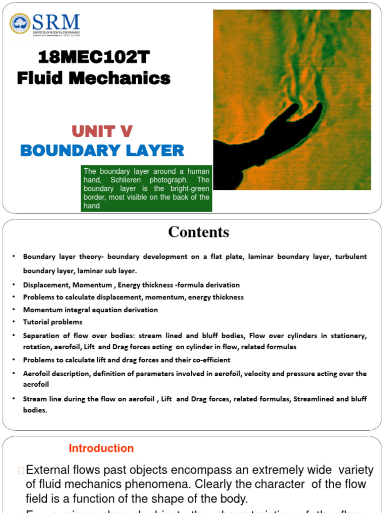 Unit 5 - Boundary Layer | PDF | Boundary Layer | Lift (Force)