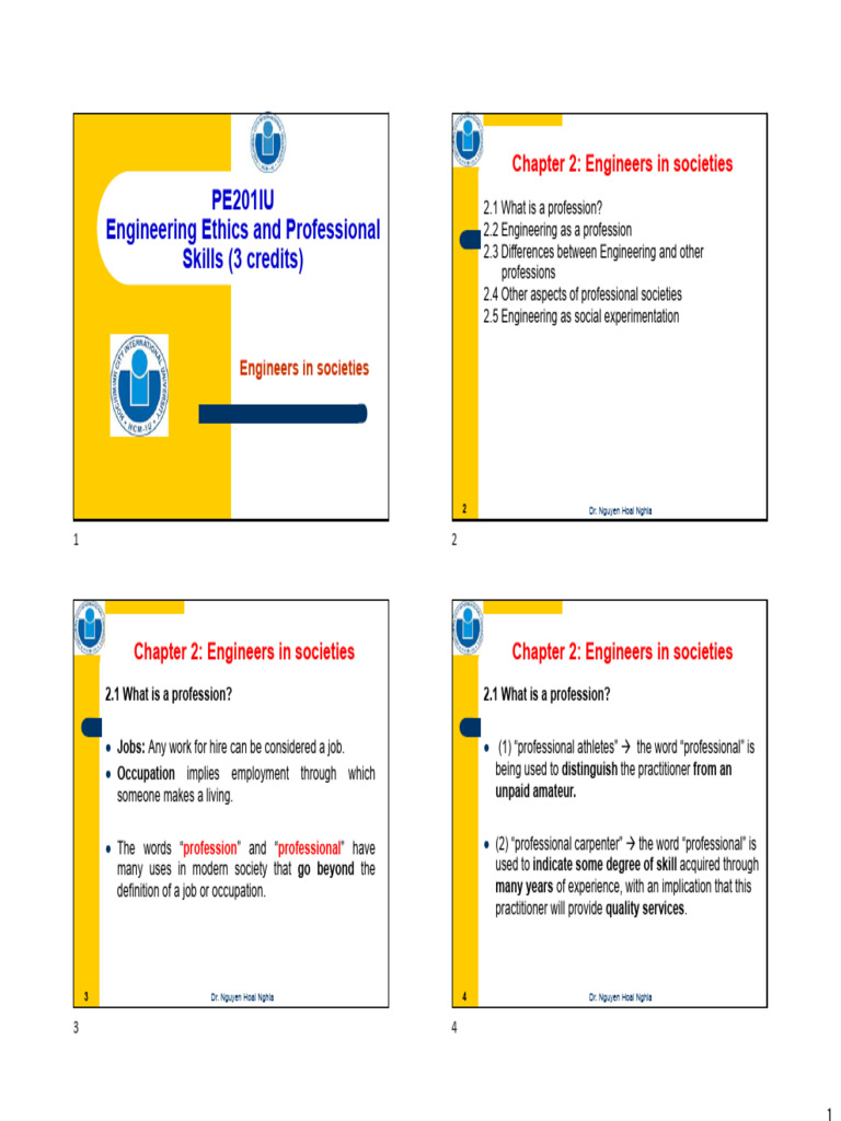 03-CE Ethics-Engineers in Societies (W2) - (13!09!2021) | PDF | Profession | Engineer