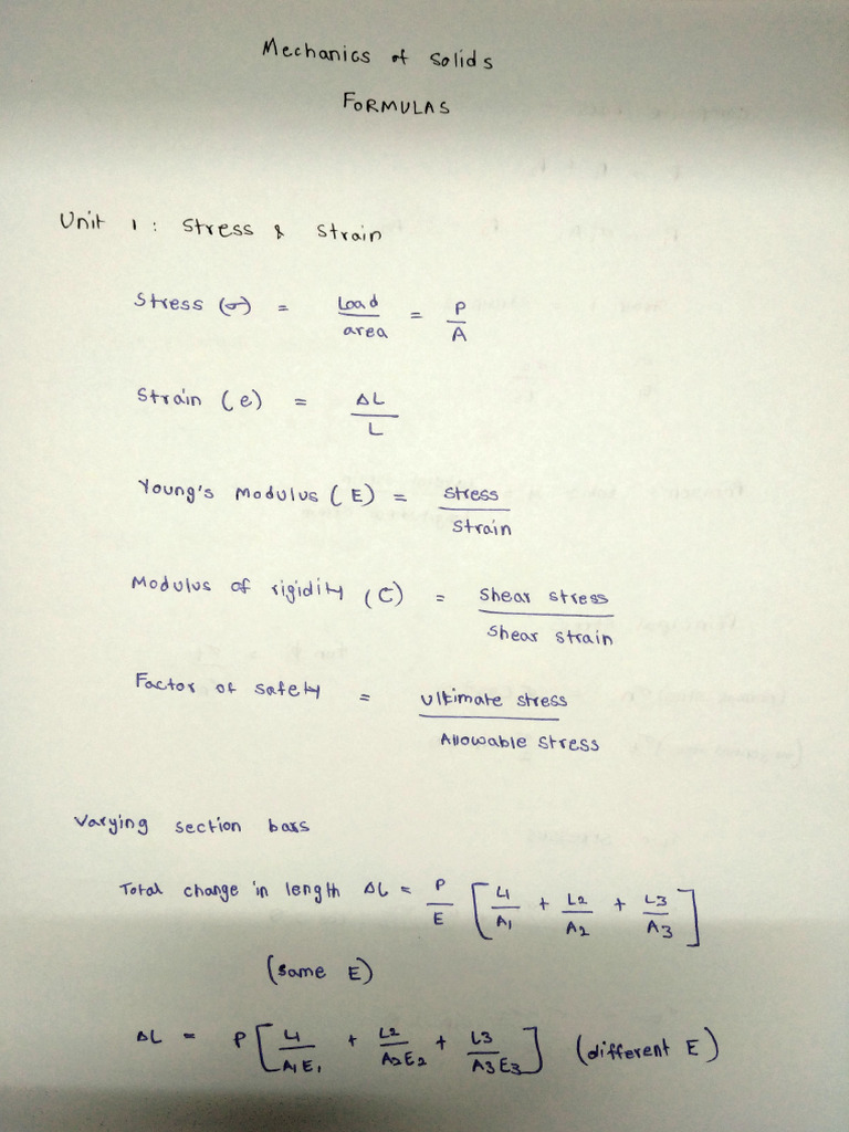 MOS Formulas | Download Free PDF | Continuum Mechanics | Earthquake ...