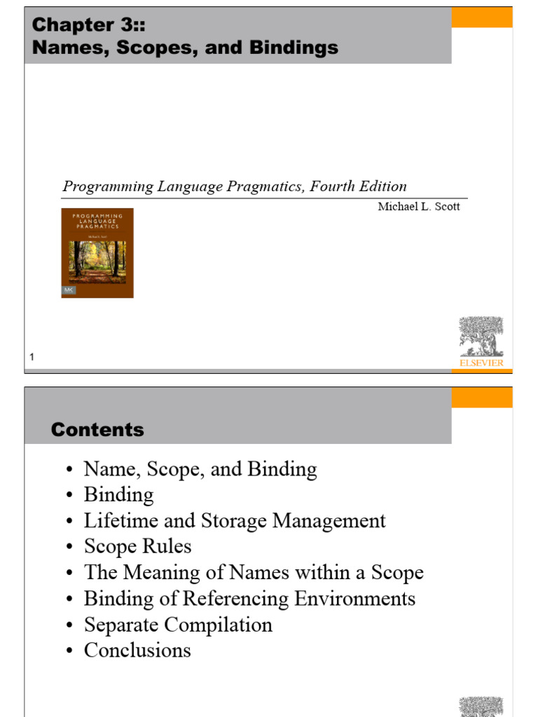 Ch03 Names Scopes and Bindings 4e | PDF | Scope (Computer Science) | Variable (Computer Science)