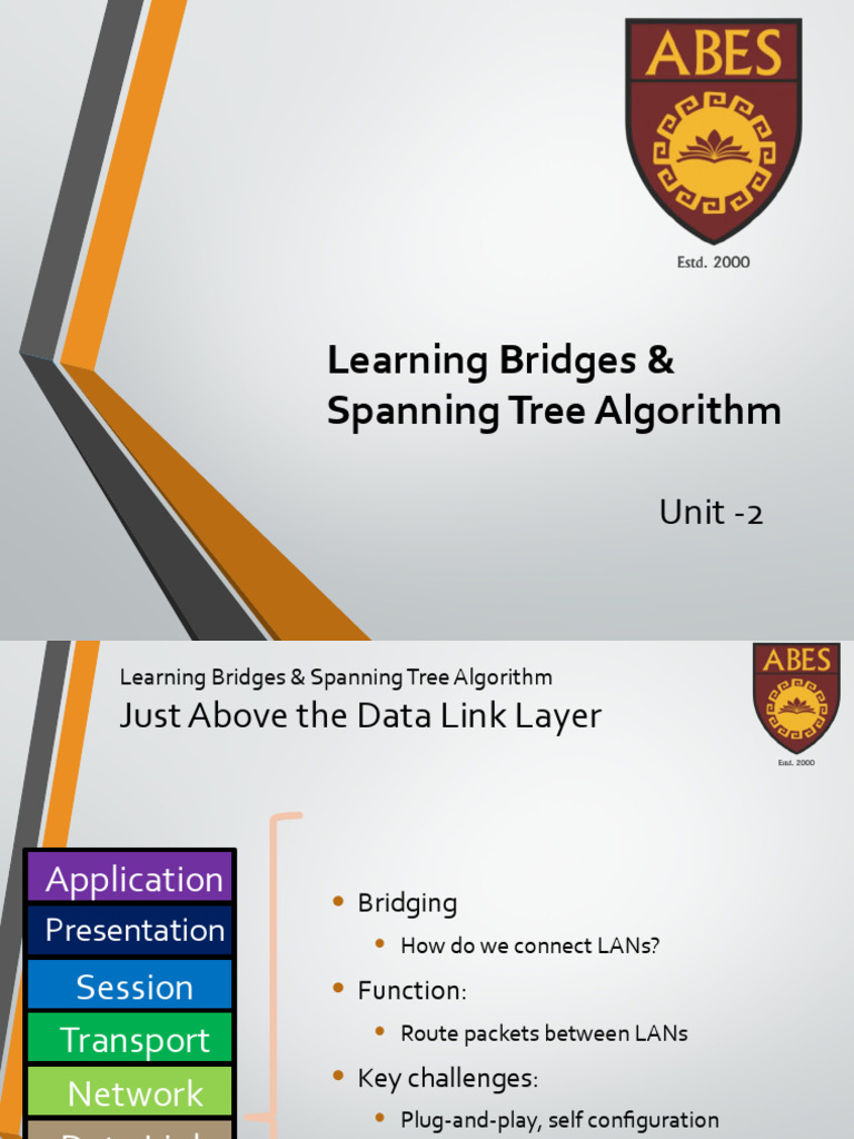 08 Learning Bridges & Spanning Tree Algorithm | PDF | Network Switch | Computing