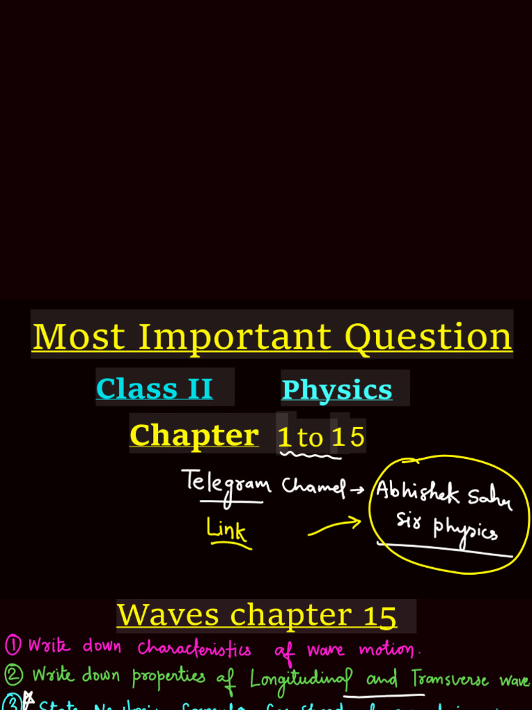 Important Questions Class 11 Physics | PDF