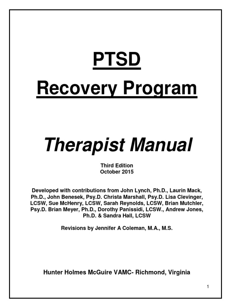 PTSD Recovery Group-Therapist Manual 3rd Edition | Download Free PDF ...